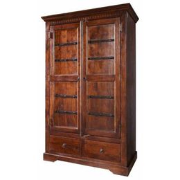 Massivmöbel24 Kleiderschrank Akazie 108x64x180 nougat lackiert oxford 509