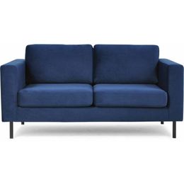 Tozzi Modernes Sofa, Velour-Bezug, Metallbeine, blau - Konsimo