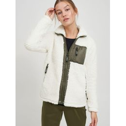 oxmo Fleecejacke Damen gemustert, weiß