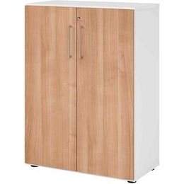 Hammerbacher Aktenschrank 938T3, V938T3/W/N/BS weiß, nussbaum 2 Fachböden 80,0 x 42,0 x 110,0 cm