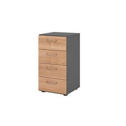 Hammerbacher 924S4 Schubladenschrank grafit, nussbaum 4 Schubladen 40,0 x 42,0 x 74,8 cm