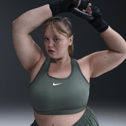 Nike Swoosh Medium Support Sport-BH mit Polster für Damen - Grün