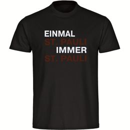 multifanshop Kinder T-Shirt - St. Pauli - Einmal Immer - Druck braun - Kind