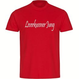 multifanshop Kinder T-Shirt - Leverkusen - Leverkusener Jung - Druck weiß - Kind