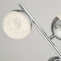 Searchlight LED-Stehleuchte Marbles, chromfarben, Glas, 152 cm hoch