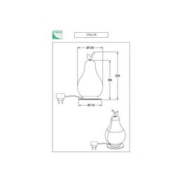 Fabas Luce LED-Tischleuchte Wilma, grün/messing, Birnenform, dimmbar