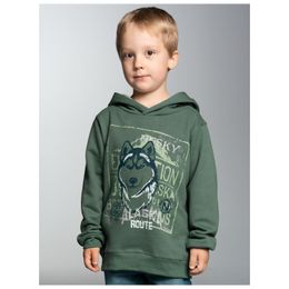 TRIGEMA Kapuzensweatshirt &raquo;Hoodie mit gro&szlig;em Husky-Printmotiv&laquo; efeu 128 128 Gerader Schnitt