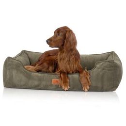 Knuffelwuff orthopädisches Hundebett aus Cord mit Handwebcharakter Nunavut khaki XL