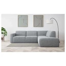 Ecksofa Andas "Tvinnum" Sofas Gr. B/H/T: 255cm x 75cm x 210cm, Chenille, Ottomane rechts, grau (light gray) Breite 255 cm, L-Form, Struktur weich, Chenille, mit Komfortschaum