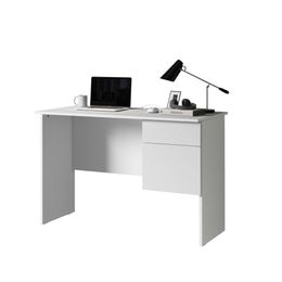 Schreibtisch Inosign "Essential, Schreibtisch, kleiner Computertisch, Bürotisch für Büro" Tische Gr. B/H/T: 110 cm x 75 cm x 50 cm, weiß (weiß matt) mit 1 Tür,1 Schublade, Arbeitsplatte Breite 110 cm