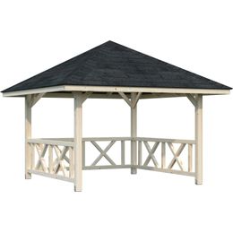 Holzpavillon Palmako "Bianca 8,3 m² Set 1" Pavillons Gr. B/H/T: 384 cm x 319 cm x 384 cm, farblos (transparent) BxTxH: 300x300x319 cm