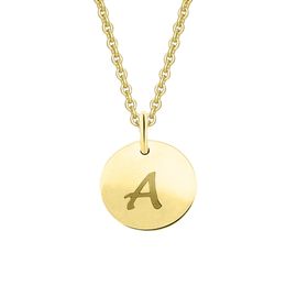 Kette mit Anhänger ONE ELEMENT "Buchstabe A Buchstaben aus 333 Gelbgold Ø 11,0 mm" Halsketten Gr. Gelbgold 333, goldfarben (gold) Damen Schmuckset - Set mit verstellbarer Halskette