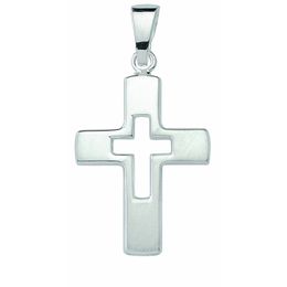 Adelia´s Kette mit Anhänger ADELIA´S "925 Silber Kreuz Anhänger" Halsketten Gr. Silber 925 (Sterlingsilber), silberfarben (silber) Damen Schmuckset - Set mit Halskette