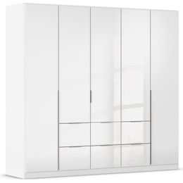 Drehtürenschrank Rauch "Kleiderschrank Kleiderschränke Schrank Garderobe AGORDO mit Glasfront" Schränke Gr. B/H/T: 226 cm x 210 cm x 54 cm, 5 St., weiß (alpinweiß, glas kristallweiß) mit Außenschubkästen, in 6 Breiten und 2 Höhen MADE IN GERMANY