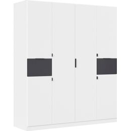 Drehtürenschrank Rauch "Kleiderschrank Schrank Garderobe Wäscheschrank TICAO mit 2 Schubladen" Schränke Gr. B/H/T: 181 cm x 210 cm x 54 cm, 6 St., weiß (alpinweiß, graumetallic) die in der Höhe variabel positioniert werden können MADE IN GERMANY