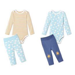 Tchibo 4-teiliges Baby-Set aus Bio-Baumwolle - Blau/Gestreift - Baby - Gr.: 86/92