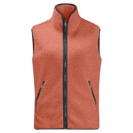 Fleeceweste Jack Wolfskin "HIGH CURL VEST W" Gr. L (42/44), rot (warm, amber), Damen, Hauptmaterial: 100% Polyester; Futter: 100% Polyester (recycled), Westen