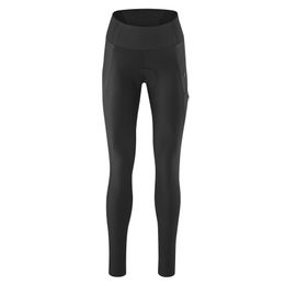 Fahrradhose Gonso "Essential Tight Cargo SC W" Gr. 42, Normalgrößen, schwarz Damen Hosen Radhose lang mit Sitzpolster, Radlerhose Taschen, Tight Fit