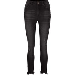 Röhrenjeans Heine Gr. 38, Normalgrößen, schwarz (black denim) Damen Jeans