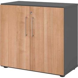 Hammerbacher Aktenschrank 928T2, V928T2/G/N/BS grafit, nussbaum 1 Fachboden 80,0 x 42,0 x 74,8 cm