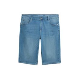 Tom Tailor Damen Alexa Jeans Bermuda, blau, Uni, Gr. 28