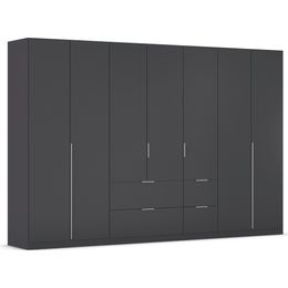 Drehtürenschrank Rauch "Kleiderschrank Schrank Garderobe AGORDO mit Dekor- oder Hochglanzfront" Schränke Gr. B/H/T: 315 cm x 210 cm x 54 cm, 7 St., grau (graumetallic) mit Außenschubkästen, in 6 Breiten und 2 Höhen MADE IN GERMANY