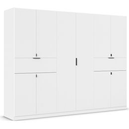 Drehtürenschrank Rauch "Kleiderschrank Schrank Garderobe Wäscheschrank TICAO mit 2 Schubladen" Schränke Gr. B/H/T: 271 cm x 210 cm x 54 cm, 10 St., weiß (alpinweiß) die in der Höhe variabel positioniert werden können MADE IN GERMANY