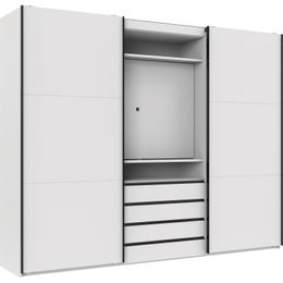 Schwebetürenschrank wimex "Magic by fresh to go" Schränke Gr. B/H/T: 300 cm x 236 cm x 65 cm, Griffleisten schwarz, 2 St., weiß tolles EXTRA: mit drehbarem TV-Element, mittig Schubladen