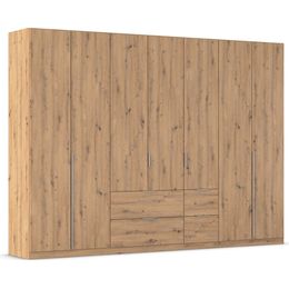 Drehtürenschrank Rauch "Kleiderschrank Schrank Garderobe AGORDO mit Dekor- oder Hochglanzfront" Schränke Gr. B/H/T: 315 cm x 229 cm x 54 cm, 7 St., braun (eiche artisan) mit Außenschubkästen, in 6 Breiten und 2 Höhen MADE IN GERMANY