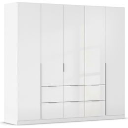 Drehtürenschrank Rauch "Kleiderschrank Schrank Garderobe AGORDO mit Dekor- oder Hochglanzfront" Schränke Gr. B/H/T: 226 cm x 210 cm x 54 cm, 5 St., weiß (alpinweiß, hochglanz weiß) mit Außenschubkästen, in 6 Breiten und 2 Höhen MADE IN GERMANY