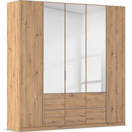 Drehtürenschrank Rauch "Kleiderschrank Schrank Garderobe AGORDO mit Dekor- oder Hochglanzfront" Schränke Gr. B/H/T: 226 cm x 229 cm x 54 cm, 5 St., braun (eiche artisan) mit Außenschubkästen, in 6 Breiten und 2 Höhen MADE IN GERMANY