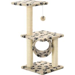 vidaXL - Katzen-Kratzbaum Sisal 65 cm Beige Pfoten-Aufdruck