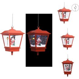 vidaXL Weihnachtsbeleuchtung - Living Weihnachts-Hängelampe LED-Licht und Weihnachtsmann Rot 27×27×45