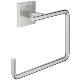 Grohe - QuickFix - Start Cube - Handtuchring - Supersteel Finish 40975DC0 (zum Anschrauben oder Ankleben)