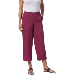 Damen Culotte mit zwei Taschen fuchsia-moos-gestreift + malve, Gr&ouml;&szlig;e 48