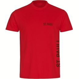 multifanshop Herren T-Shirt - St. Pauli - Brust & Seite - Druck braun - Männer