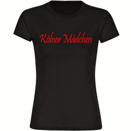 multifanshop Damen T-Shirt - Köln - Kölner Mädchen - Druck rot - Frauen