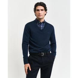 Gant V-Neck Pullover aus extra feiner Merinowolle