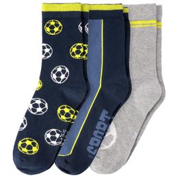 Topolino 3 Paar Jungen Socken mit Fußball-Motiven