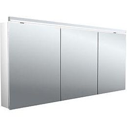 Emco pure 2 Classic Aufputz-Lichtspiegelschrank 979705507 1600x729mm, mit LED-Aufsatzleuchte, 3-türig, Aluminium