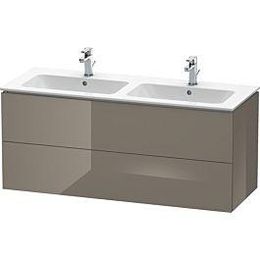 Duravit L-Cube Waschtischunterbau LC625808989 Flannel Grey Hochglanz, 129x55x48,1cm, 2 Auszüge