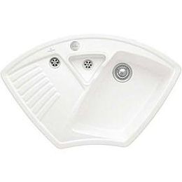 Villeroy & Boch Villeroy und Boch Eckspüle 672902RW Ablaufgarnitur, Exzenterbetätigung, Resteschale, Stone White