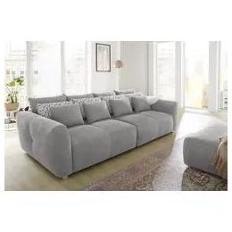 Jockenhöfer Big-Sofa JOCKENHÖFER GRUPPE "Gulliver" Sofas Gr. B/T: 298cm x 137cm, Luxus-Microfaser, grau (hellgrau) mit Federkernpolsterung für kuscheligen, angenehmen Sitzkomfort