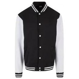 Collegejacke Urban Classics "Urban Classics Herren 2-tone College Sweatjacket" Gr. XS, schwarz-weiß (black/white) Herren Jacken