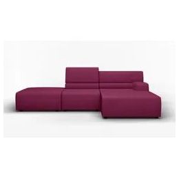 Ecksofa Egoitaliano "Babouche, Designsofa mit außergewöhnlichem Sitzkomfort zum Wohlfühlen" Sofas Gr. B/H/T: 287cm x 80cm x 98cm, Luxus-Microfaser BLUSH, Recamiere rechts, pink (fuchsia)