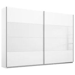 Schwebetürenschrank Rauch "Quadra Bestseller Schlafzimmerschrank in vielen Breiten" Schränke Gr. B/H/T: 271 cm x 210 cm x 62 cm, 2 St., weiß (weiß, weißglas) Kleiderschrank Garderobenschrank Schrank mit Glaselementen