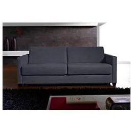 Schlafsofa Bali "Norwalk" Sofas Gr. B/H/T: 182cm x 83cm x 100cm, Flachgewebe, Basic: Gitterrostunterfederung-Kaltschaummatratze, blau (blau/anthrazit) Dauerschlaffunktion, mit Unterfederung Lattenrost und Matratze