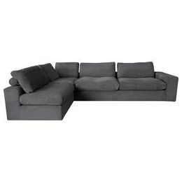 Ecksofa Alina "Sandy", grau (dunkelgrau gct 79), B:276cm T:226cm, Cord GCT (92% Polyester, 8% Nylon), Sofas, mit losen Sitz und Rückenkissen, in modernem Cordstoff