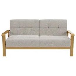 Sit & More 2,5-Sitzer SIT & MORE "Billund" Sofas Gr. B/H/T: 169cm x 88cm x 106cm, Chenille, ohne Schlaffunktion, beige (linen) Armlehnen aus eichefarbigem Buchenholz, verschiedene Bezüge und Farben