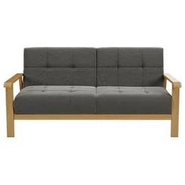 Sit & More 2,5-Sitzer SIT & MORE "Billund" Sofas Gr. B/H/T: 169cm x 88cm x 106cm, Microfaser, ohne Schlaffunktion, braun (schlamm) Armlehnen aus eichefarbigem Buchenholz, verschiedene Bezüge und Farben